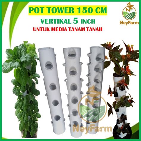 Jual 1 Meter Growing Pot Tower Pot Paralon 5 Inchi Vertikultur Pot