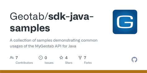 Github Geotabsdk Java Samples A Collection Of Samples Demonstrating