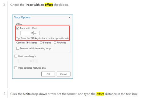 Solved Trace With Offset Units Esri Community