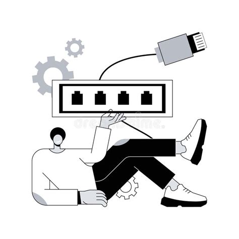 Ethernet Connection Abstract Concept Vector Illustration Stock Vector Illustration Of Cartoon
