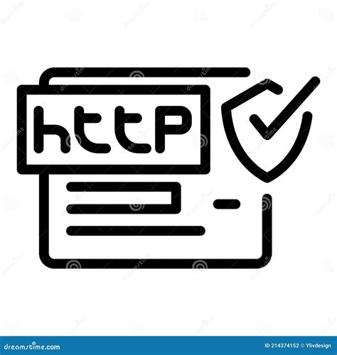 Secured Internet Icon Outline Style Stock Vector Illustration Of Secure Thin 214374152