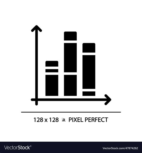 Vertical Stacked Column Chart Black Glyph Icon Vector Image