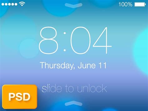 Free Flat Ios 7 Lock Screen Psd Titanui