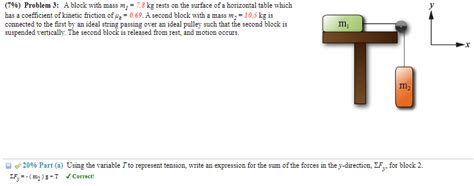 Solved 7 Problem 3 A Block With Mass M1 7 8 Kg Rests On