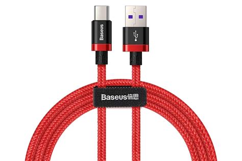 قیمت کابل شارژ باسئوس Type A به Type C مدل Purple Gold Red Hw Flash با طول 1 متر