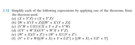Solved Simplify Each Of The Following Expressions By Chegg