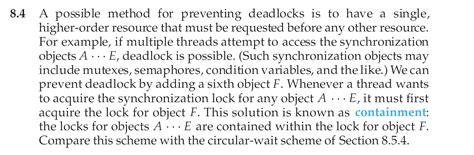 solved 8 4 a possible method for preventing deadlocks is to