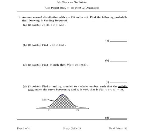 Solved 1 Assume Normal Distribution With μ 120 And σ 8