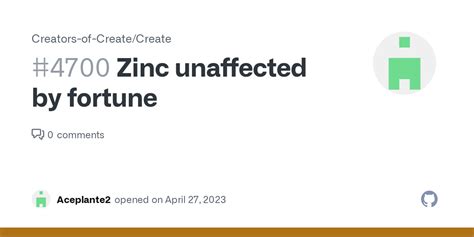 Zinc Unaffected By Fortune · Issue 4700 · Creators Of Createcreate