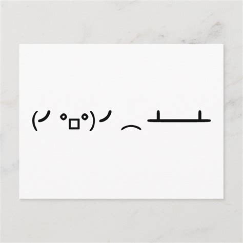Table Flip Flipping Ascii Emoticon Postcard Zazzle
