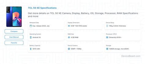 Tcl 50 Xe Specifications