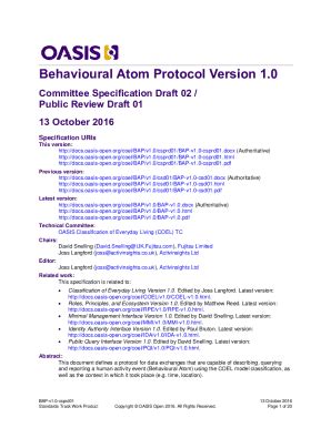 Fillable Online Docs Oasis Open Behavioural Atom Protocol Version