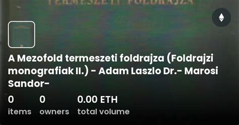 A Mezofold Termeszeti Foldrajza Foldrajzi Monografiak II Adam