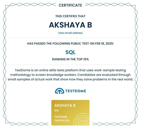 Certifications Skillsdevelopment Sql Akshaya B