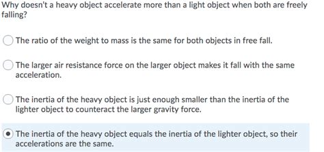 solved why doesn t a heavy object accelerate more than a