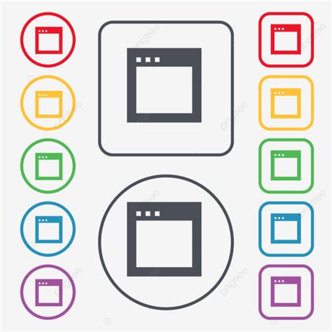 Icono De Ventana De Navegador Minimalista Que Se Muestra En Botones