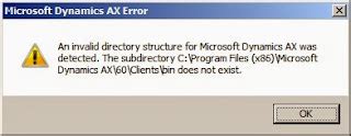 Daxperience Dynamics Ax Client Error An Invalid Directory Structure