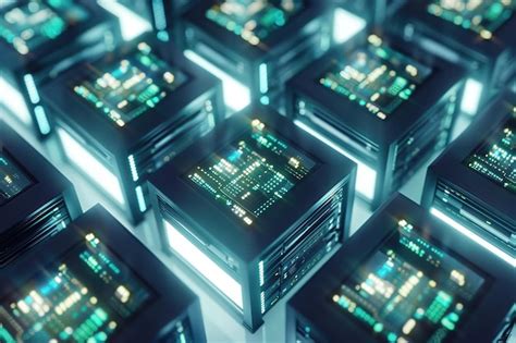 Premium Vector Network Workstation Server Room Concept 3d Illustration
