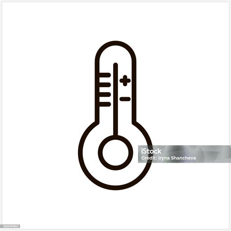 Outline Thermoneter Weather Clipart Isolated Doodle Art Sketch Vector