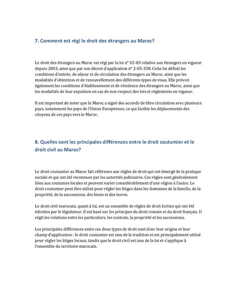 Droit Marocain 2 7 Comment Est Régi Le Droit Des étrangers Au Maroc