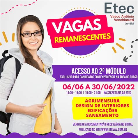 Vagas Remanescentes 2º Módulo 2º Semestre De 2022