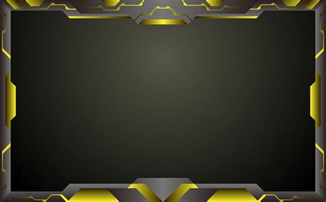 추상 금속 및 노란색 스트림 오버레이 웹캠 비디오 화면 인터페이스 프레임 게임 및 스트리밍 0명에 대한 스톡 벡터 아트 및 기타 이미지 0명 Brand Name