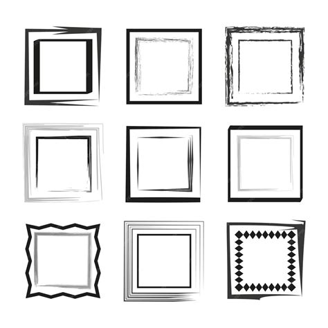 Premium Vector Unique Square Frames Collection Varied Artistic Borders Geometric Shapes And Styles