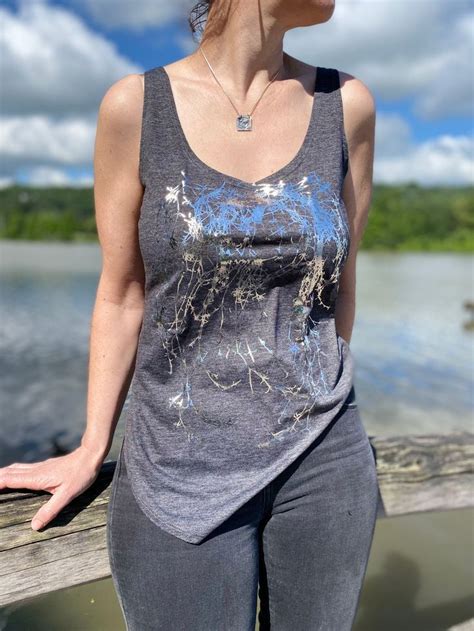 Botanical Handprinted Top Wild Grasses Pattern Tops Trending Outfits
