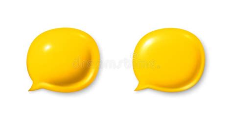 Yellow Speech Bubble Icons Chat Comment Icons Set 3d Talk Message Box
