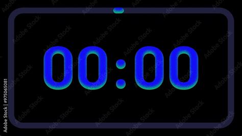 5 Seconds Countdown Timer Animation With Blue Grain Texture Loading Outline On 4k Black