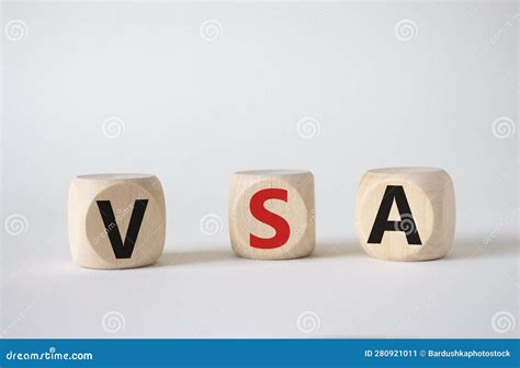 Vsa Volume Spread Analysis Symbol Wooden Cubes With Word Vsa