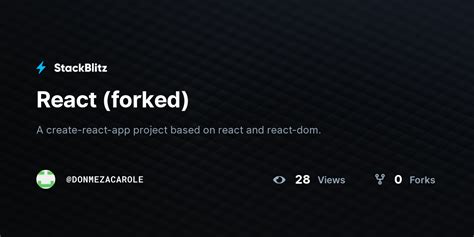 React Forked Stackblitz