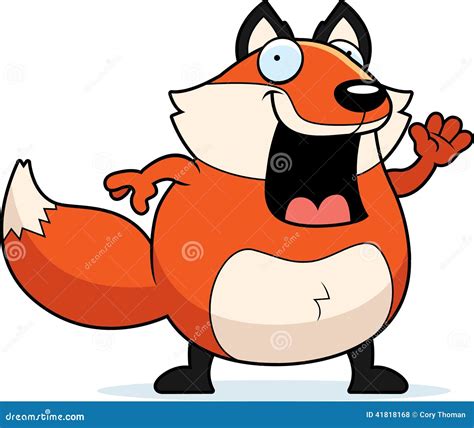 Cartoon Fox Waving Stock Vector Illustration Of Smiling 41818168