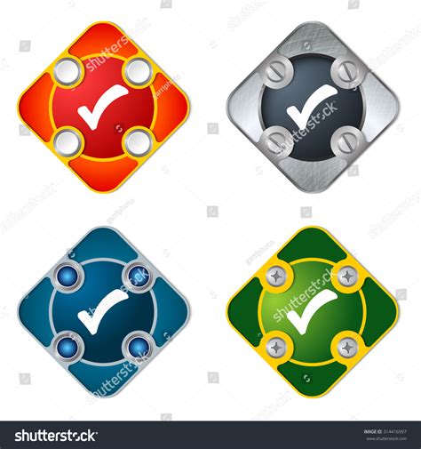 Vector Simple Objects With Screws And Check Box Royalty Free Stock
