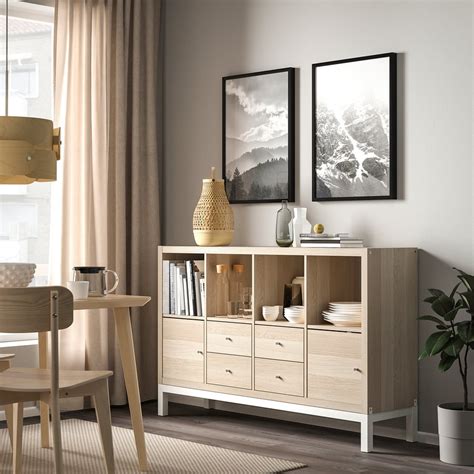 Kallax Cube Storage Unit With Underframe With 2 Doors4 Drawerswhite