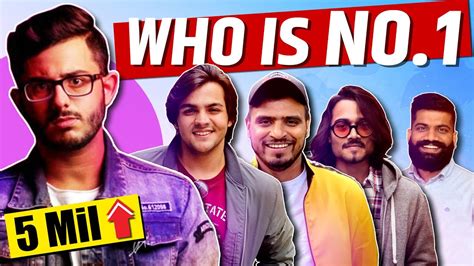 Who Is No1 Youtuber Of India Top 10 Indian Youtubers Carryminati