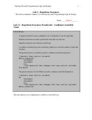 Lab 5 Student Doc Starting Out With Programming Logic And Design 1