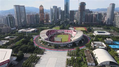 航拍广州天河体育中心体育馆高清摄影大图 千库网