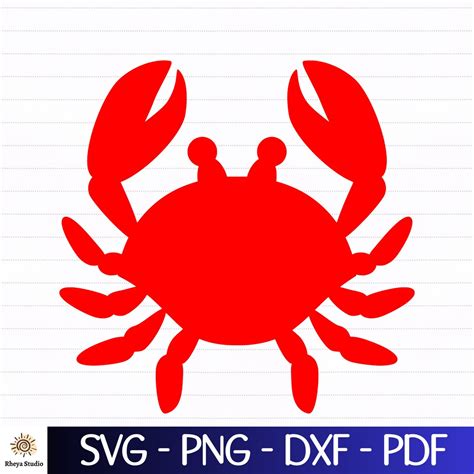 Crab Svg Crab Clipart Beach Svg Digital Download Svg Dxf Png Pdf Svg Files For Cricut