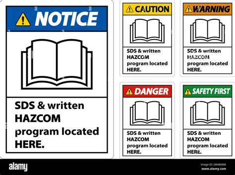 Sds And Hazcom Located Here Sign On White Background Stock Vector Image And Art Alamy