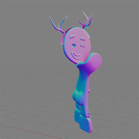 Stl File Gingerbread Man Posing Christmas Cookie With Reindeer