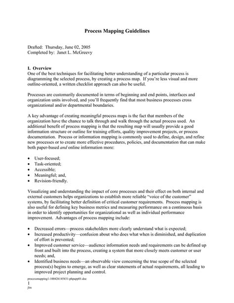 Process Mapping Checklist Doc It And Internet Support Internet