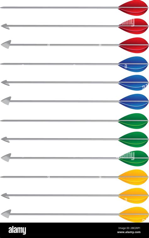 Arrow In Different Colors And Arrow Heads Vecor Illustration Stock