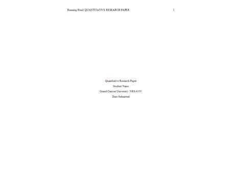 NRS 433V Topic 3 Assignment Rough Draft Quantitative Research Critique