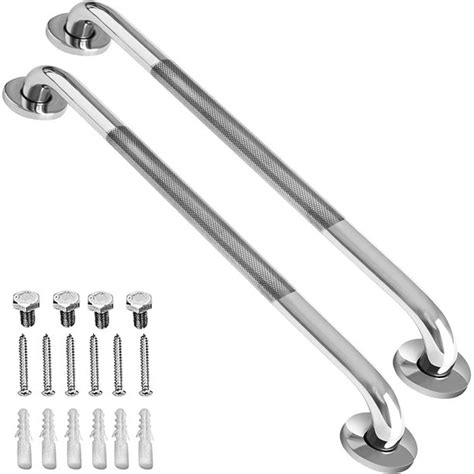 2 Pack 32 Inch Anti Slip Shower Grab Bar Handle Zuext Chrome Stainless