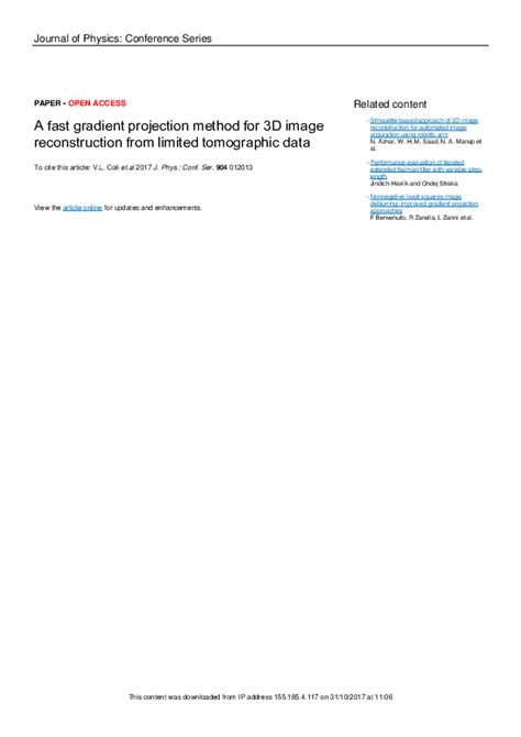 Pdf A Fast Gradient Projection Method For 3d Image Reconstruction