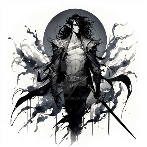 Drow Warrior Male Character Art Portrait 5 By Aicraftadoptables On