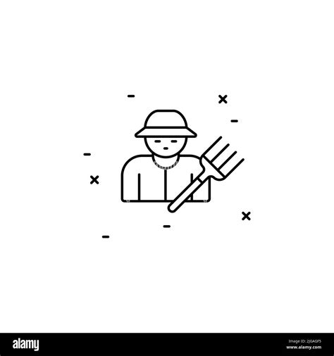 Farmer Man Icon Simple Thin Line Outline Of Agriculture Icons For Ui