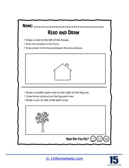 Improve Directional Skills With Draw Directions Fun Printable Worksheet