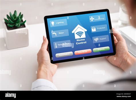 smart house control unrecognizable woman using digital tablet with